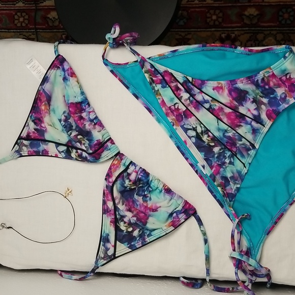 Athleta | Swim | Athleta Floral String Bikini Medium | Poshmark